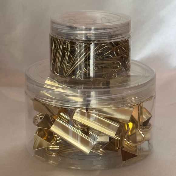 Michaels | Office | New 24 Gold Binder Clips 20 Paper Clips Set Office ...